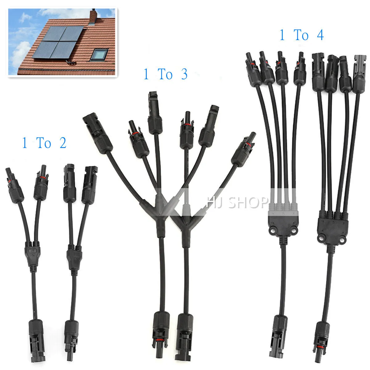 Waterproof Y-Branch Cable Connector for Robust Solar Panel Extensions ...