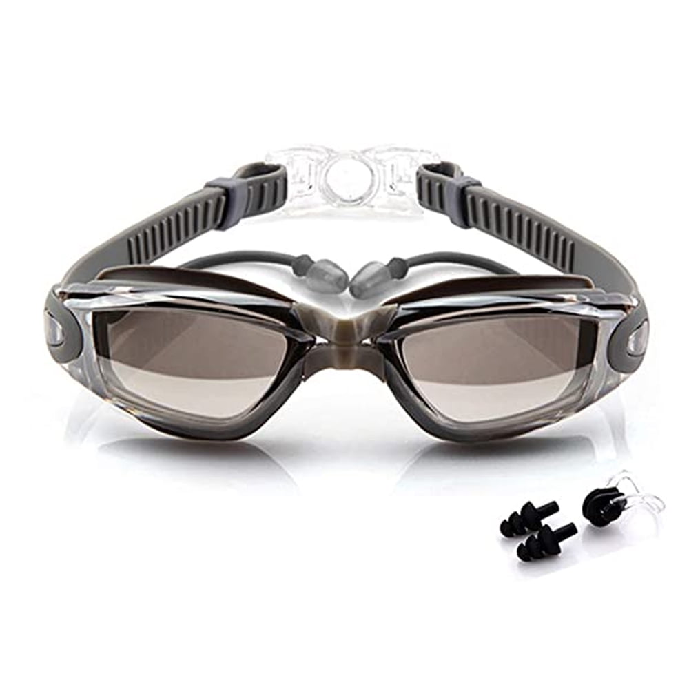 Waterproof and fog-proof large frame electroplated swimming goggles for ...