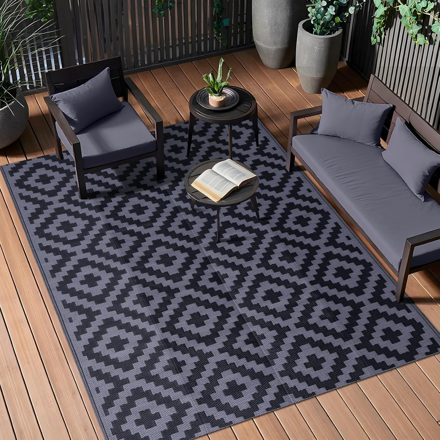 Waterproof outdoor rug, outdoor plastic straw rug, suitable for camping ...