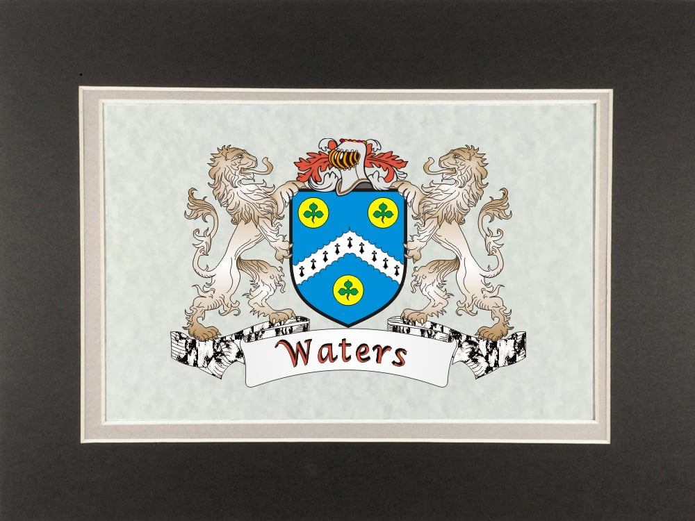 Waters Irish Coat of Arms Print - Frameable 9" x 12" - Walmart.com