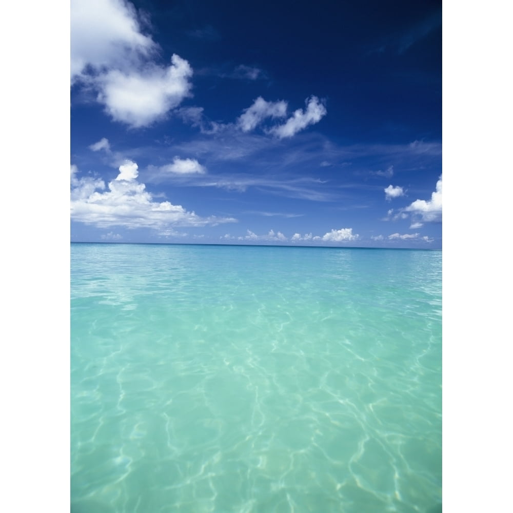 Waters Off The West Coast Of Barbados Beach Water Ocean Horizon Poster ...