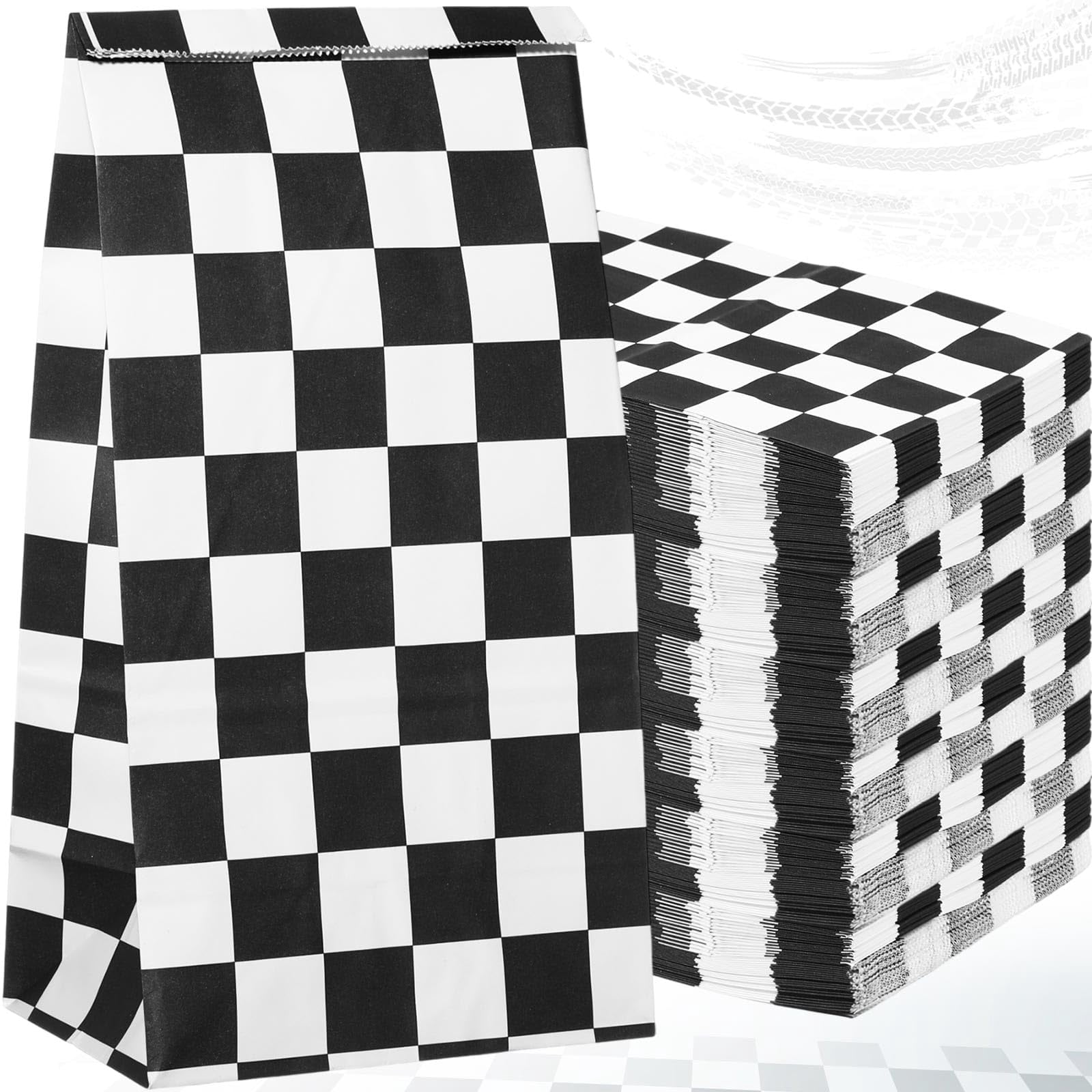 Watersay 100 PackITSC Checkered Racing Paper Bags 8lb Black and White ...