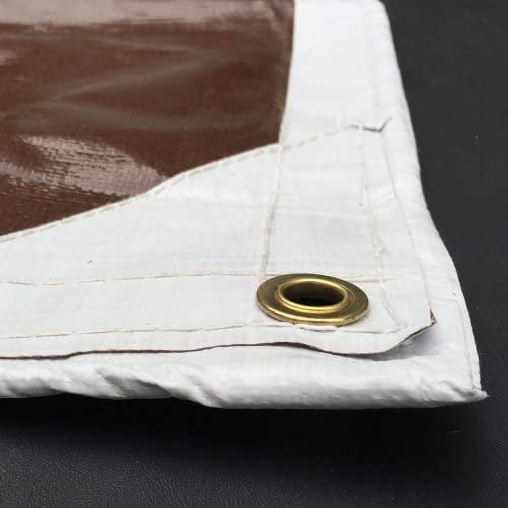 HydraTarp 16 mil Heavy Duty White/Brown Waterproof Reversible Tarp ...