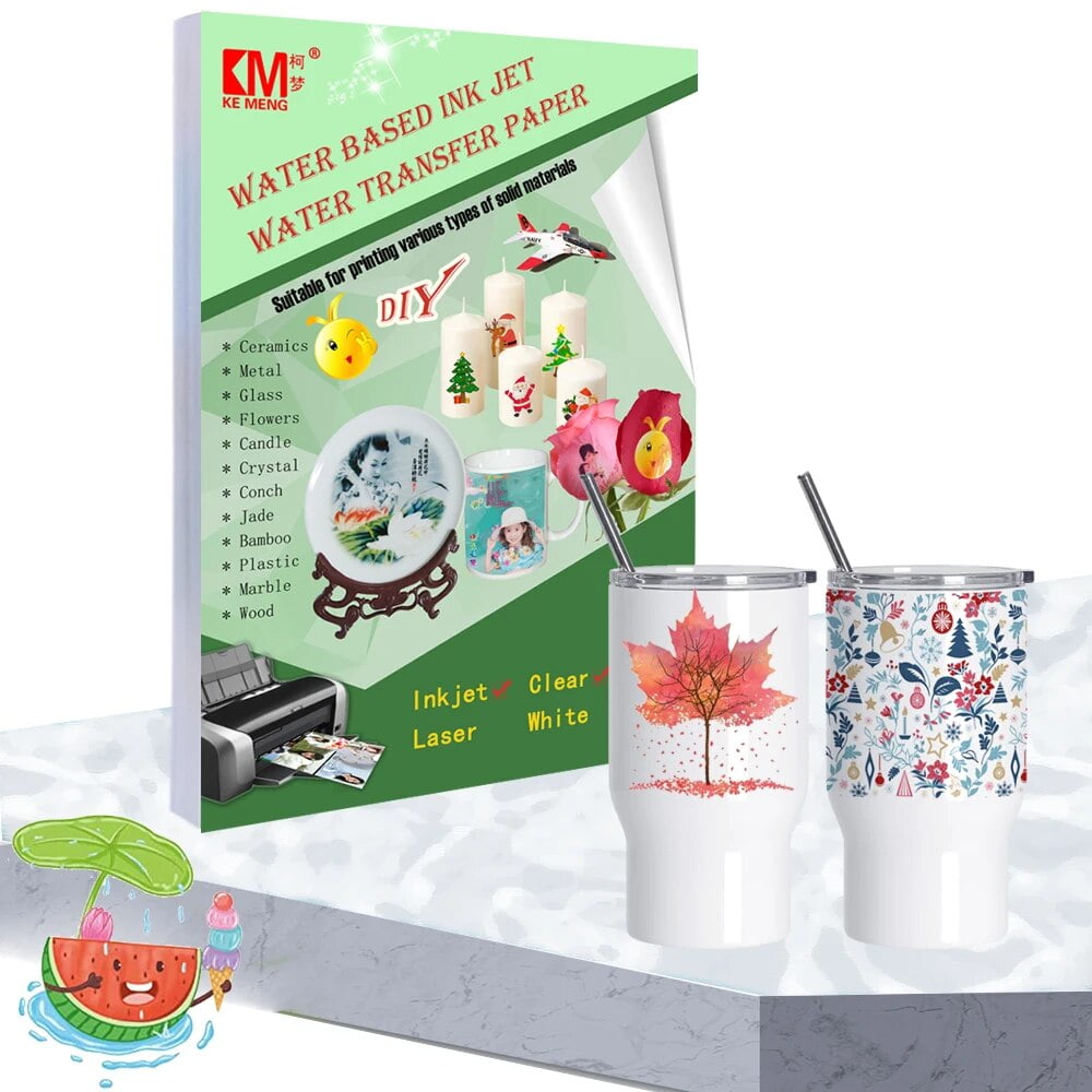 Waterslide Decal transfer paper Laser Clear white Transparent Printable ...