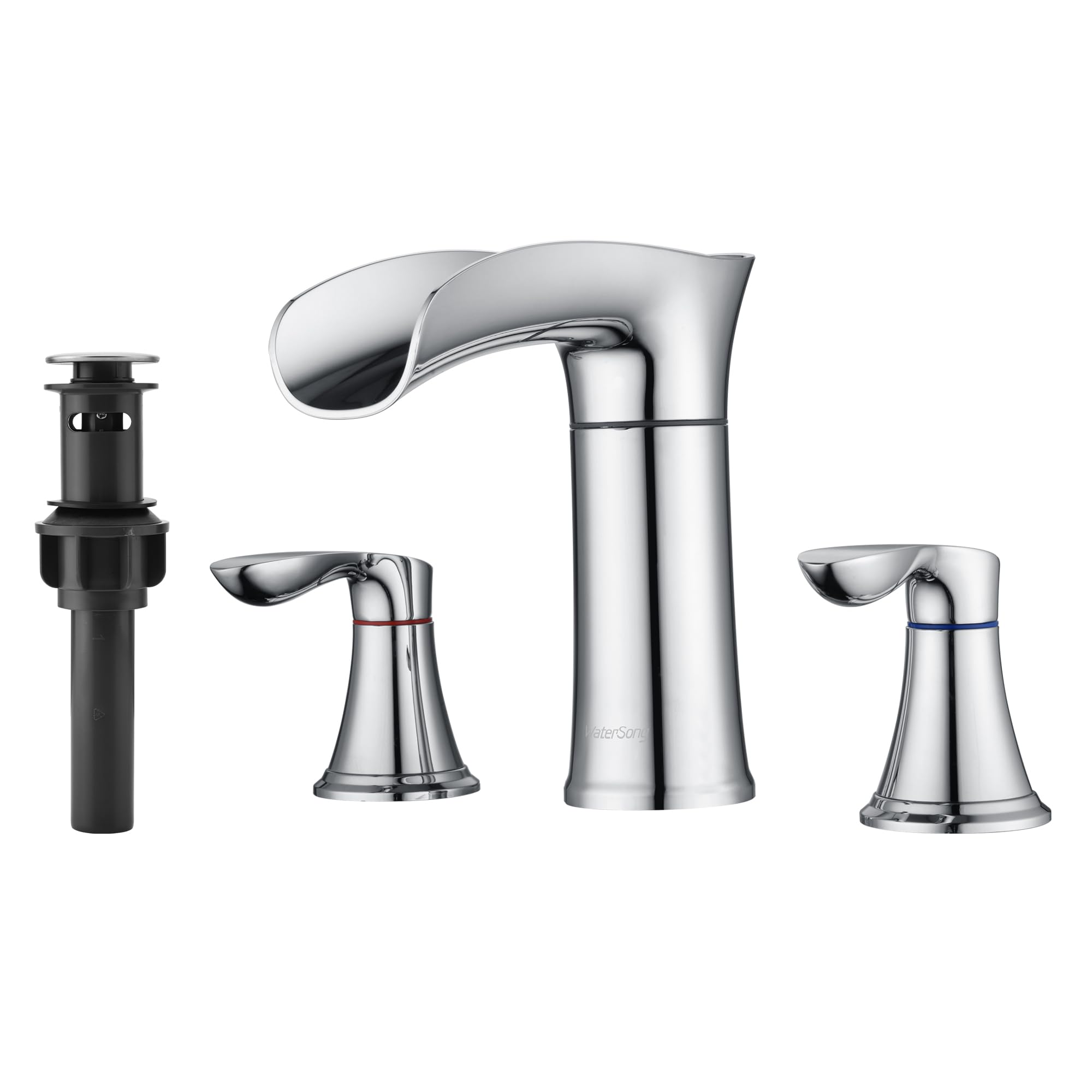 Watersong Waterfall Bathroom Faucet, 2-Handle 2 or 3 Holes Vanity ...