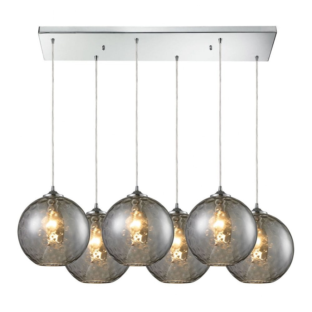 Watersphere 6 Light Pendant In Polished Chrome And Smoke Glass - Walmart.com
