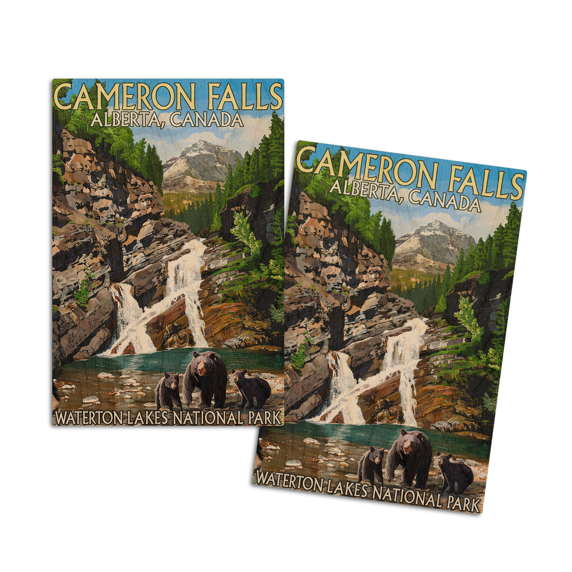 Waterton Lakes National Park, Canada, Cameron Falls and Bear Family ...