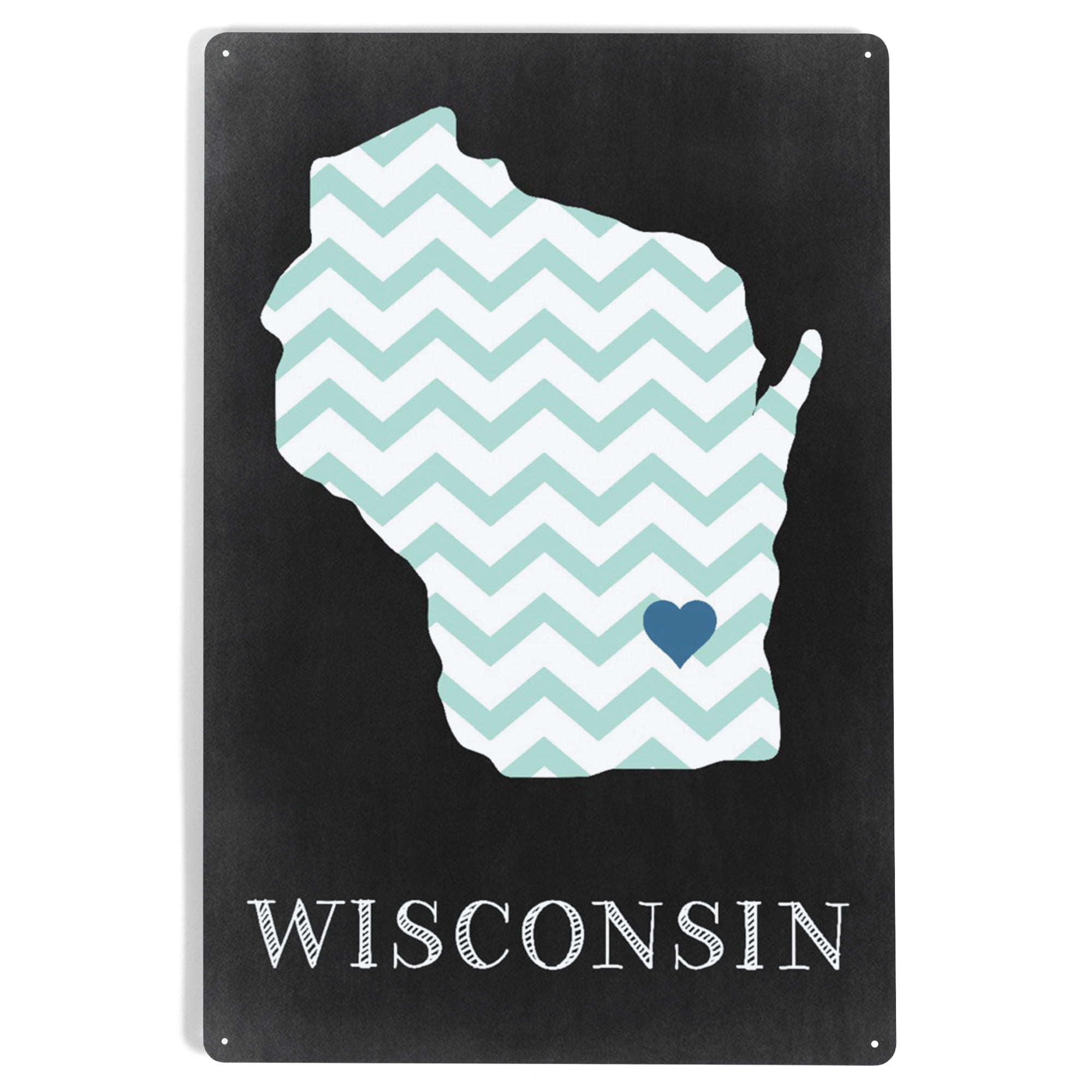 Watertown, Wisconsin, Chalkboard States (12x18 Aluminum Art, Indoor ...