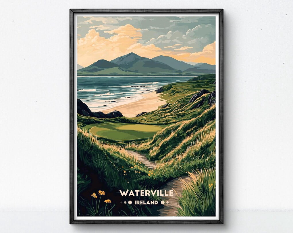 Waterville Golf Poster Ireland Golf Course Art Links Golf Wall Art ...