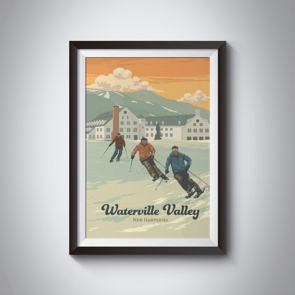 Waterville Valley New Hampshire Ski Resort Travel Poster, Snowboard ...