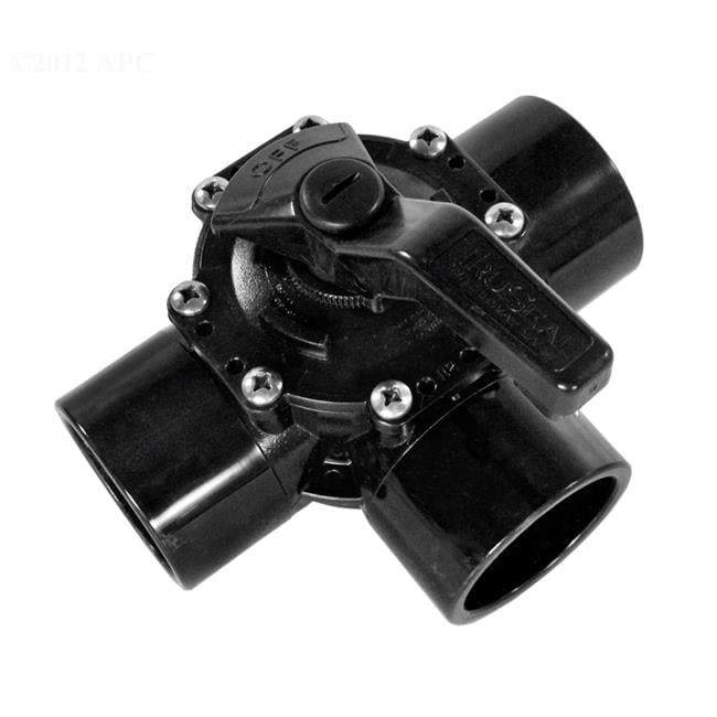 Waterway 2 in. CPVC 3 Way Diverter Valve Truseal Black Straight Body ...