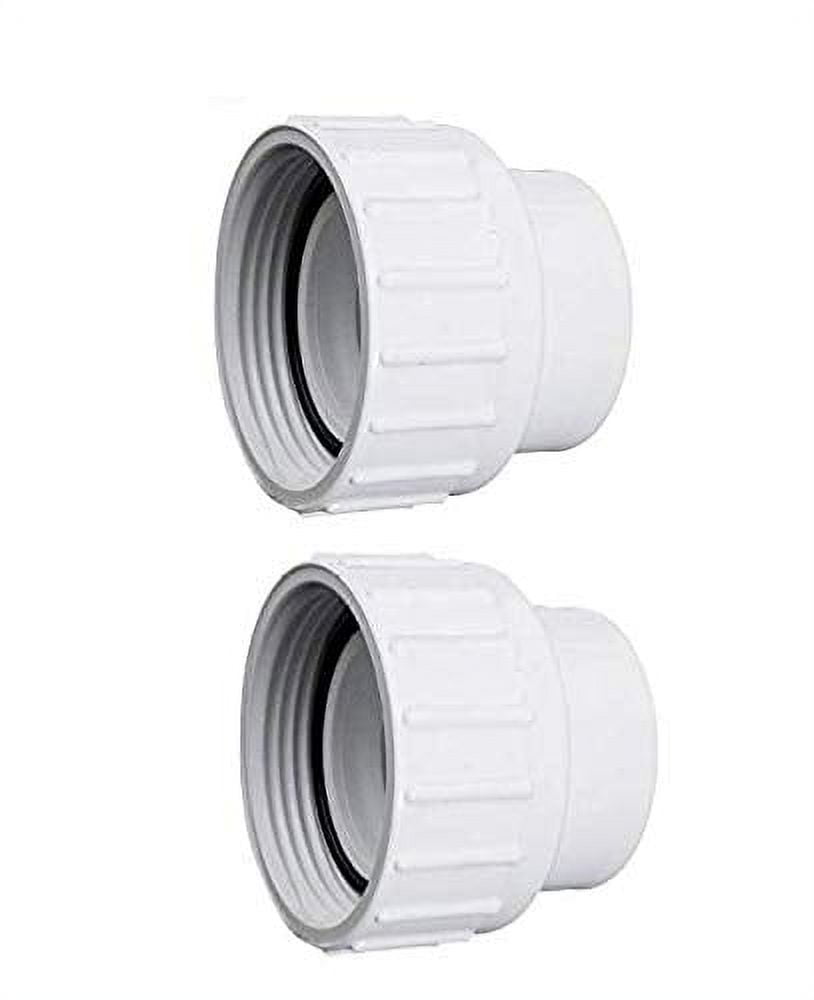 Waterway Plastics 2 Pack of 400-4060 Pump or Filter Unions w/Orings ...
