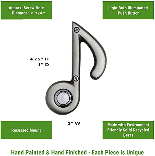 Waterwood Music Note Doorbell in Pewter Environment Friendly Solid ...