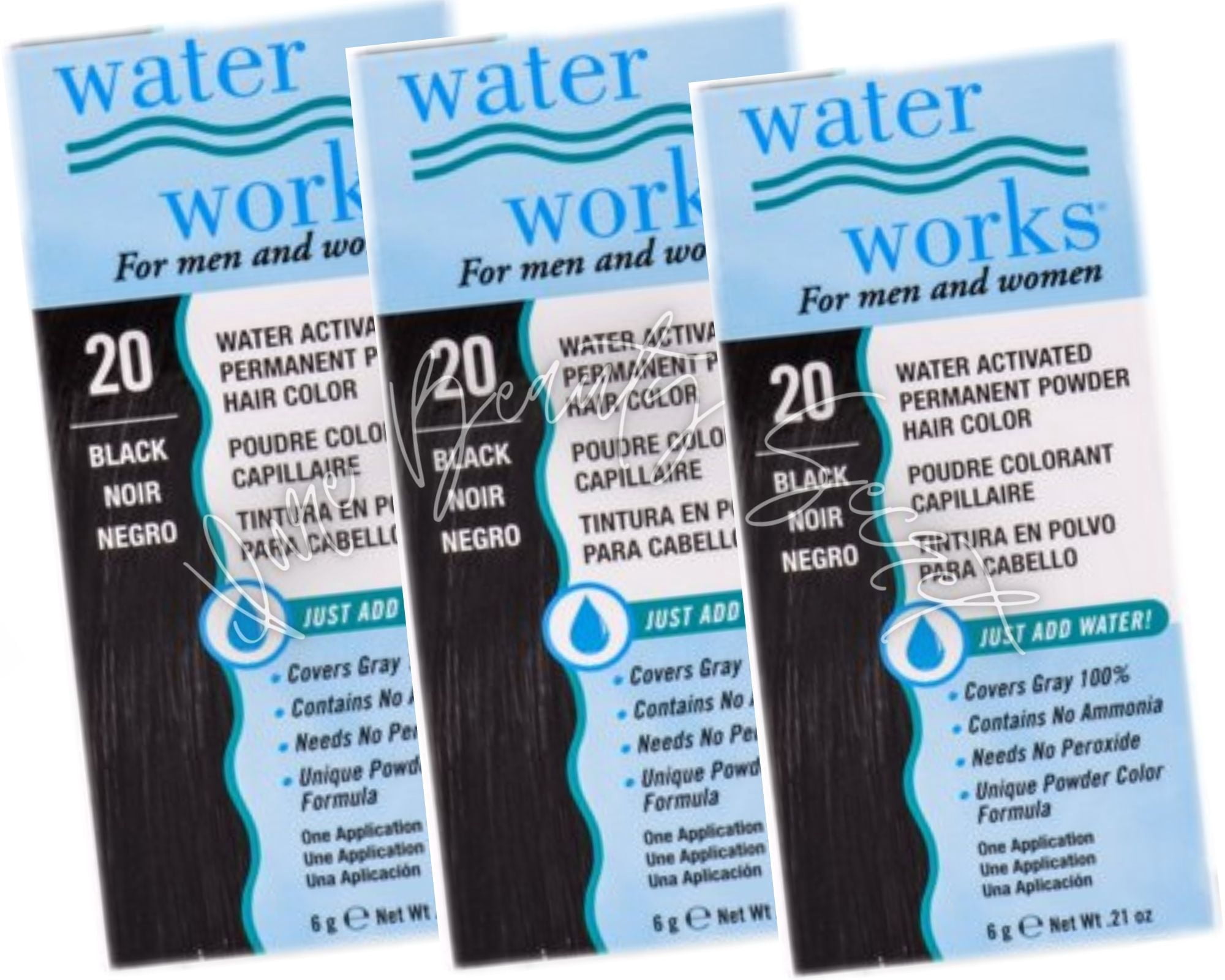 Waterworks Water Activated Permanent Powder Hair Color 6g / 0.21 oz ...