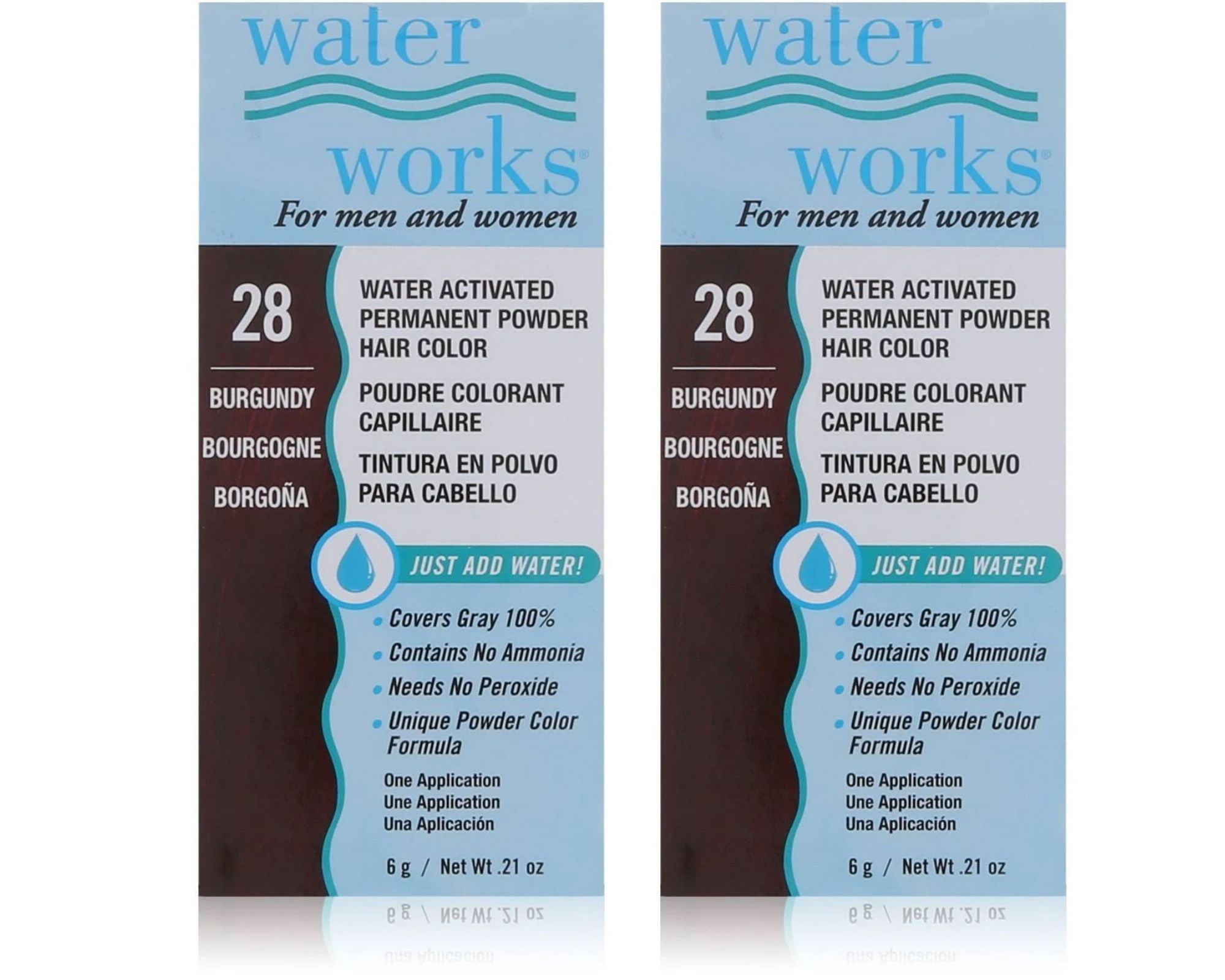 Waterworks Water Activated Permanent Powder Hair Color 6g / 0.21 oz ...