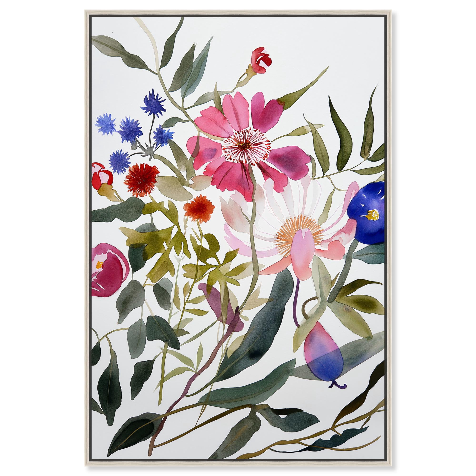 Watery Petals I Canvas Chic Floral Art by Art Remedy, Silver Frame, 36 ...