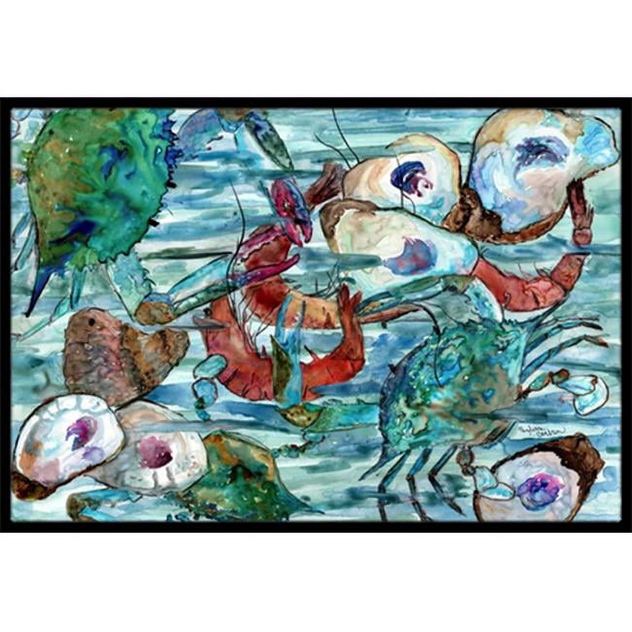 Watery Shrimp- Crabs & Oysters Indoor or Outdoor Mat- 24 x 36 in ...
