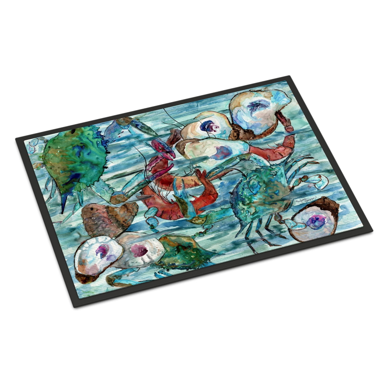 Watery Shrimp, Crabs and Oysters Door Mat - Walmart.com