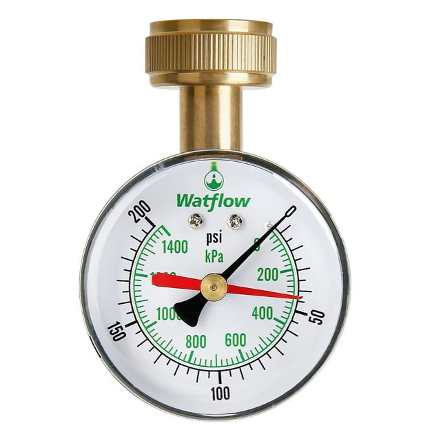 Watflow 2-1/2" Water Pressure Test Gauge, 0-200 psi/kpa, 3/4" Hose ...