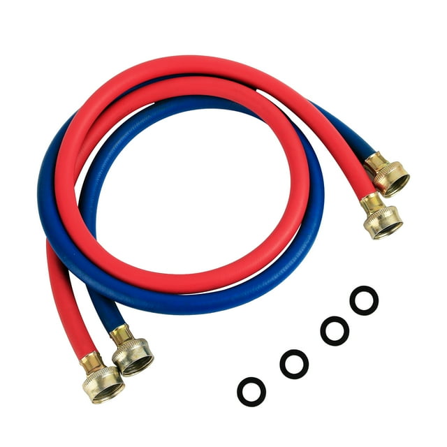Watflow 2pack Premium 4ft Washer Hoses, Hot/Cold Water, Burst Proof PVC ...