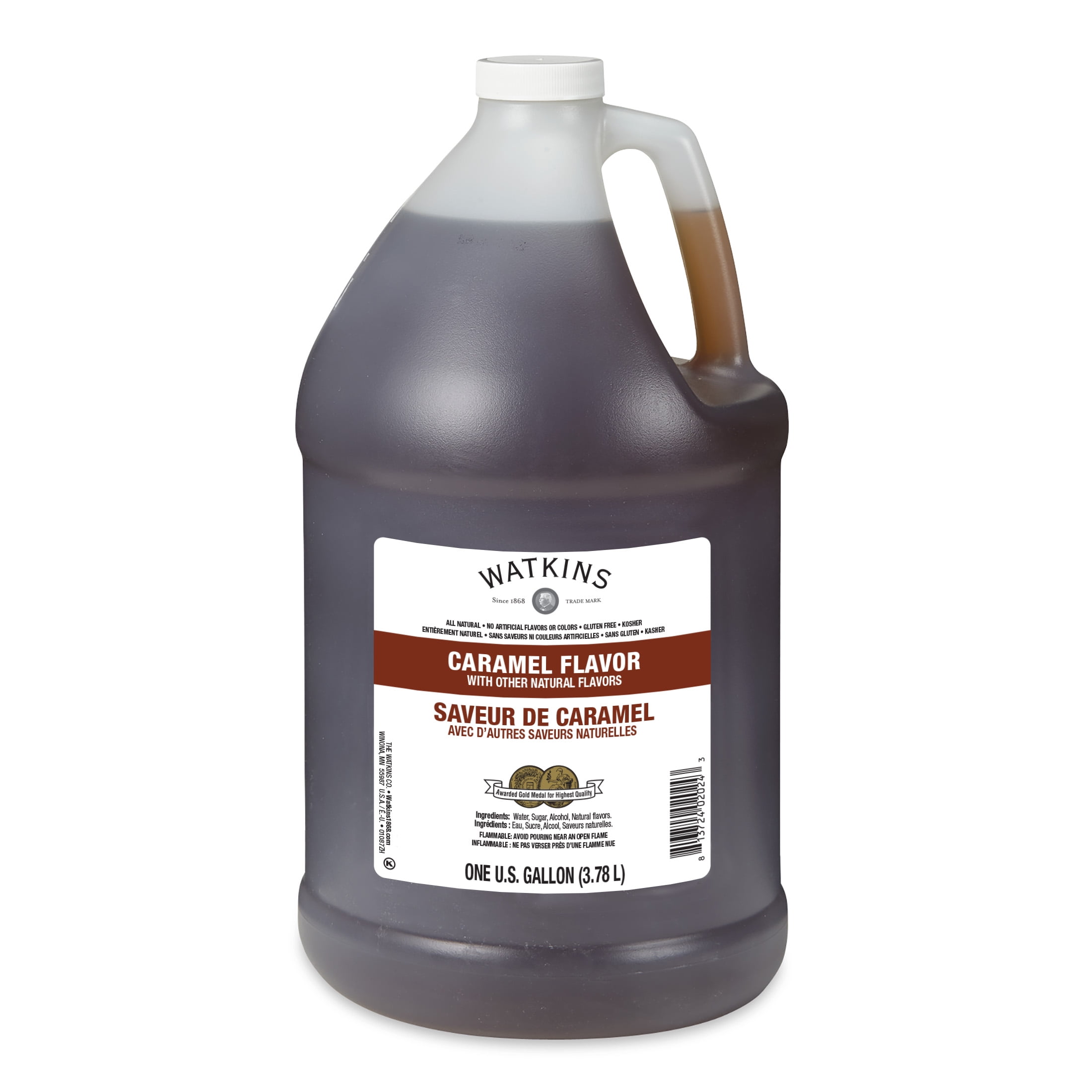 Watkins Caramel Flavor 1 Gallon (Shelf Stable Ambient, Liquid, Plastic ...