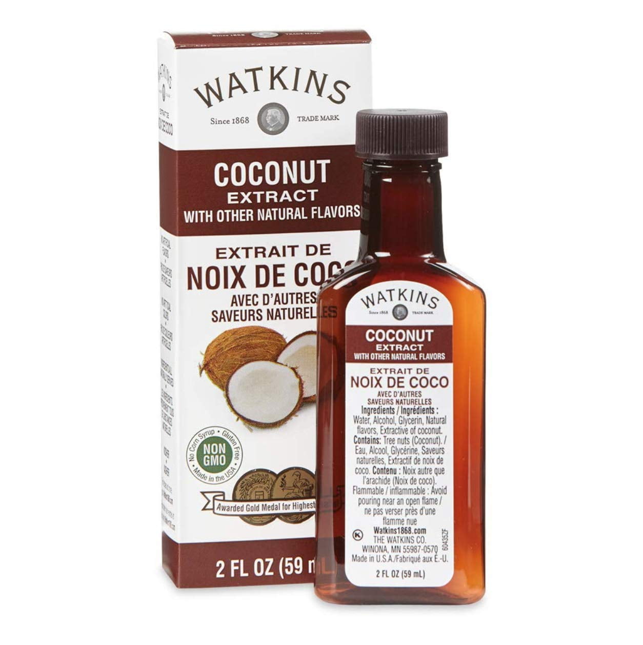 Watkins Coconut Extract with BDF32 Other Natural Flavors 2 Ounce ...