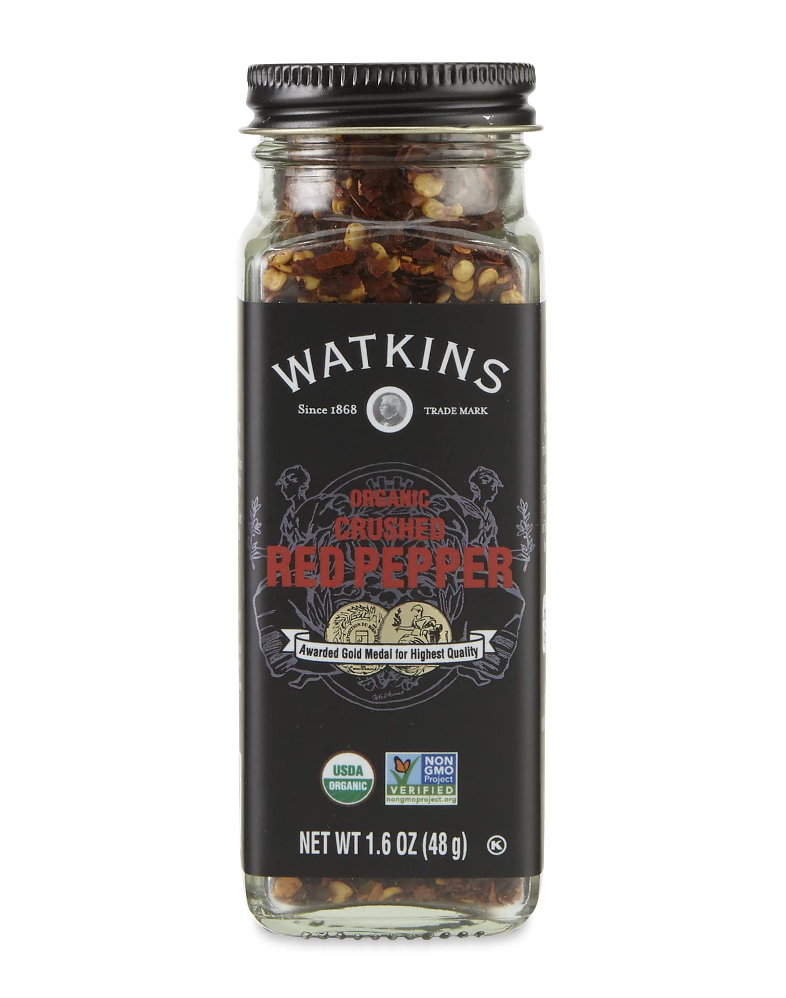 Watkins Gourmet Organic Spice BCF26 Jar, Crushed Red Pepper, Non-GMO ...