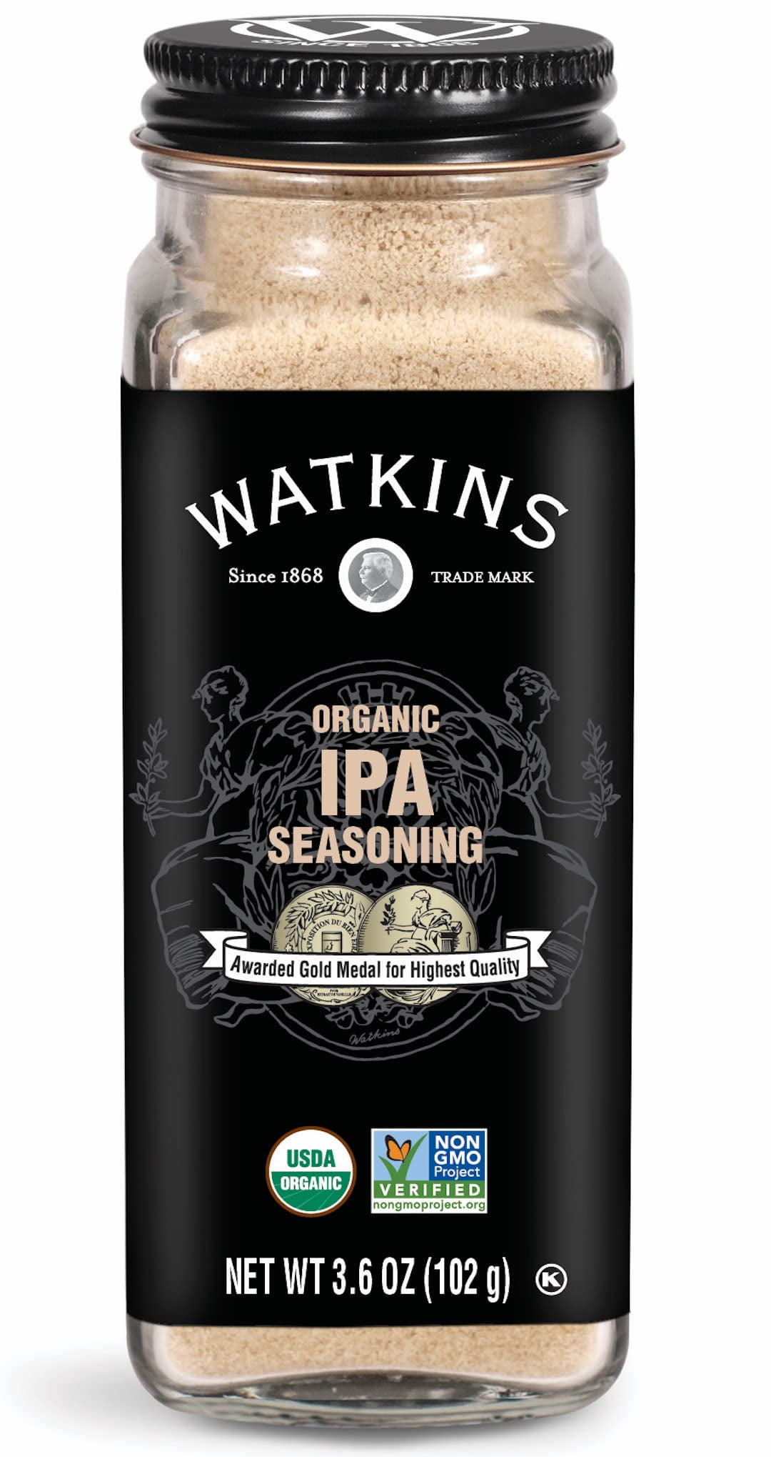 Watkins Gourmet Organic Spice DEF29 Jar, IPA Seasoning, Non-GMO, Kosher, 3.6 oz. Bottle, 1-Pack ...