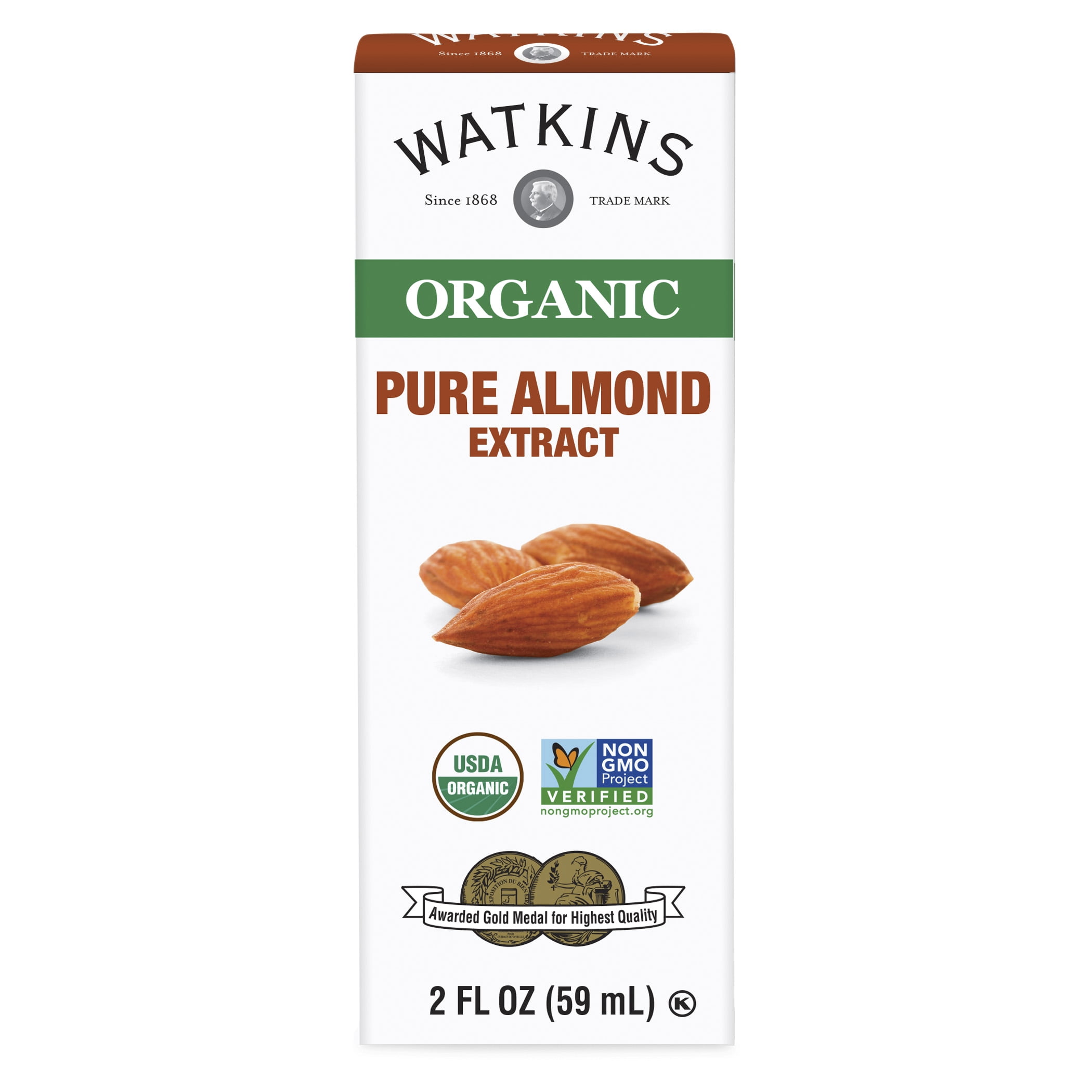 Watkins Organic Almond Extract 2 fl. oz. (Liquid, Ambient, Plastic ...
