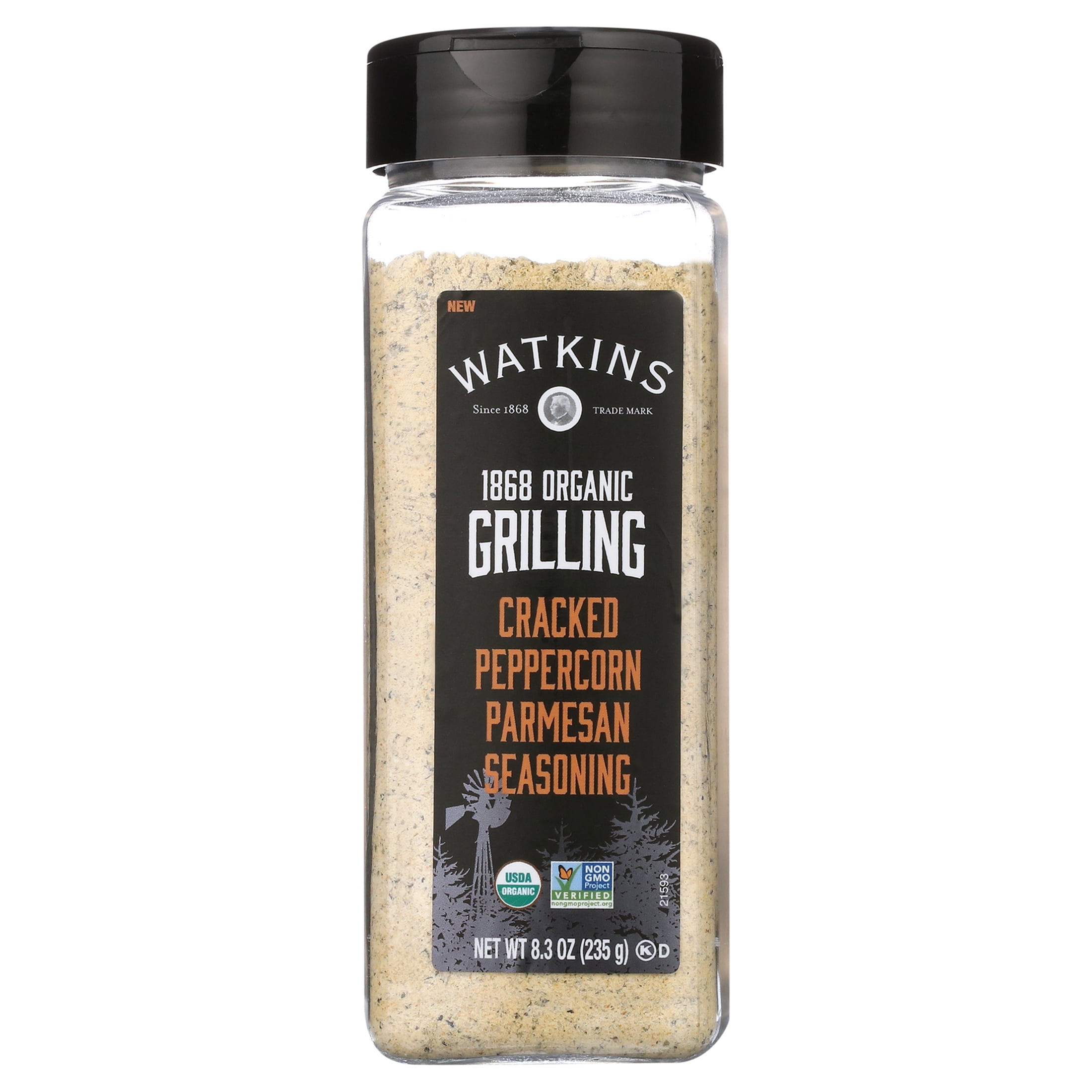 Watkins Organic Grilling Cracked Peppercorn Parmesan Seasoning, 8.3 oz ...