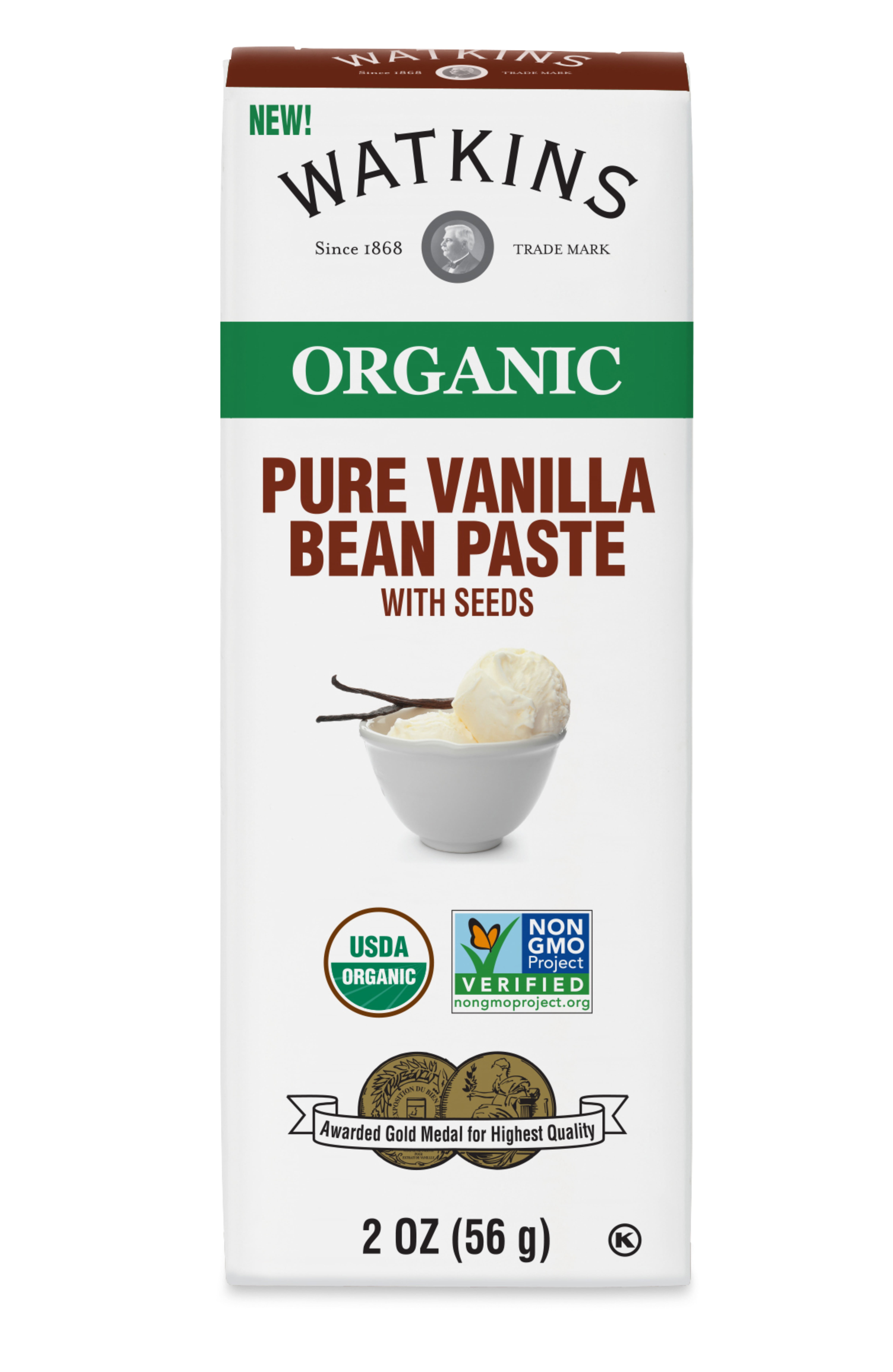 Watkins Organic Pure Vanilla Bean Paste, 2 oz (Plastic Container ...