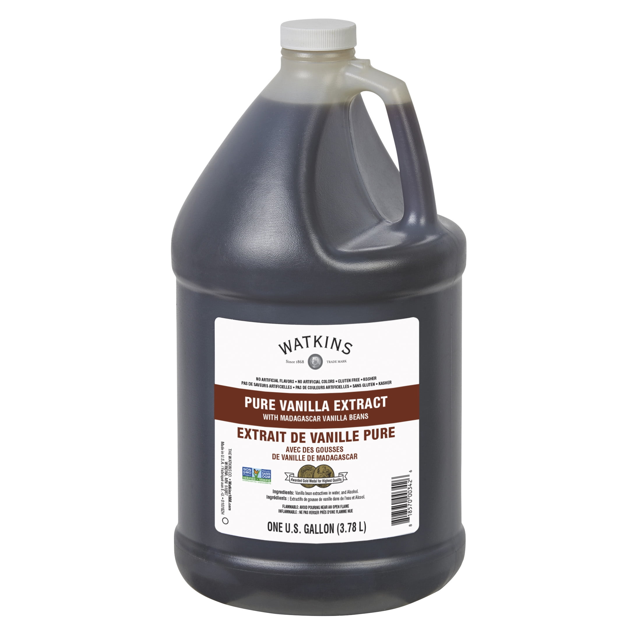 Watkins Pure Vanilla Extract, with Madagascar Vanilla Beans, 1 Gallon ...