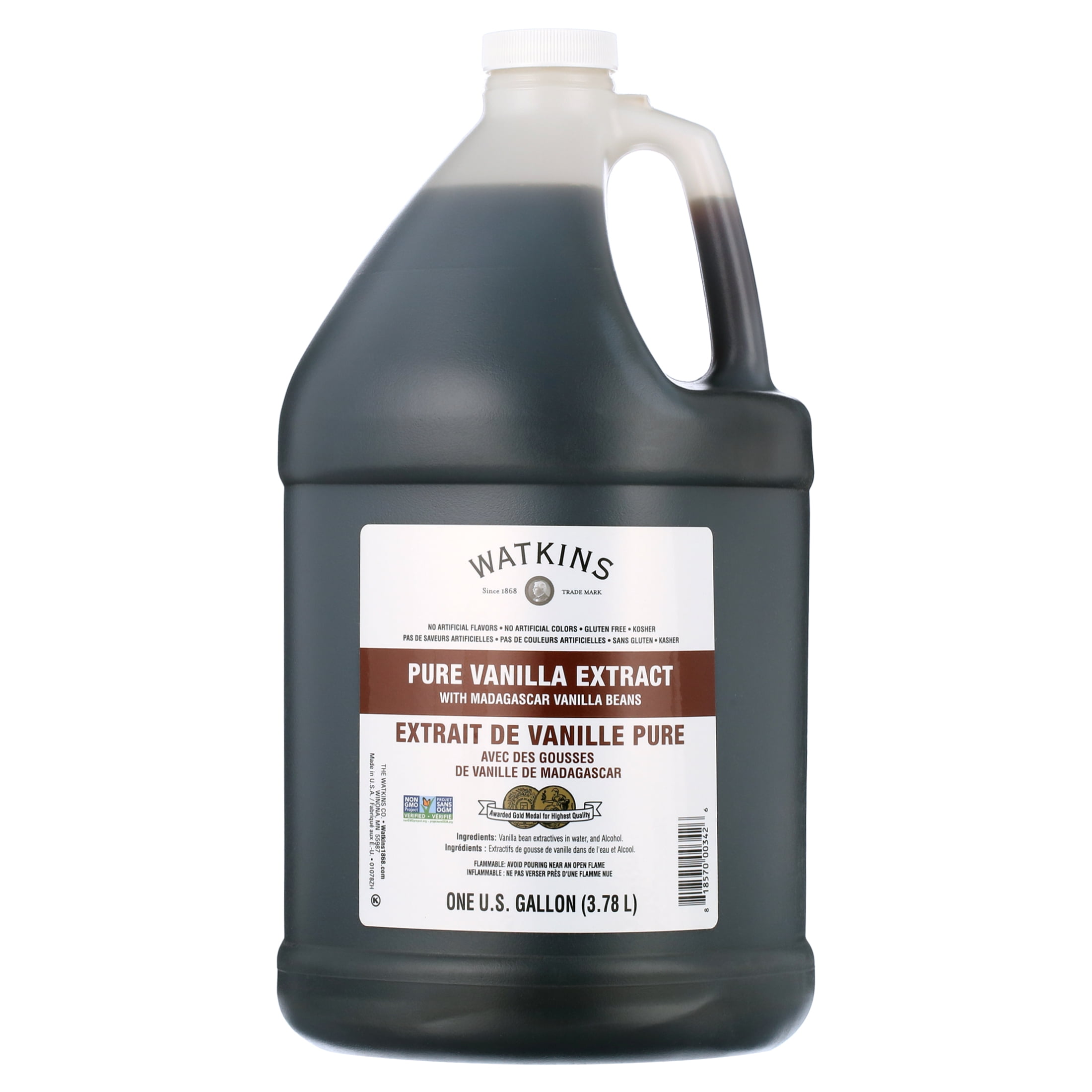 Watkins Pure Vanilla Extract, with Madagascar Vanilla Beans, 1 Gallon ...
