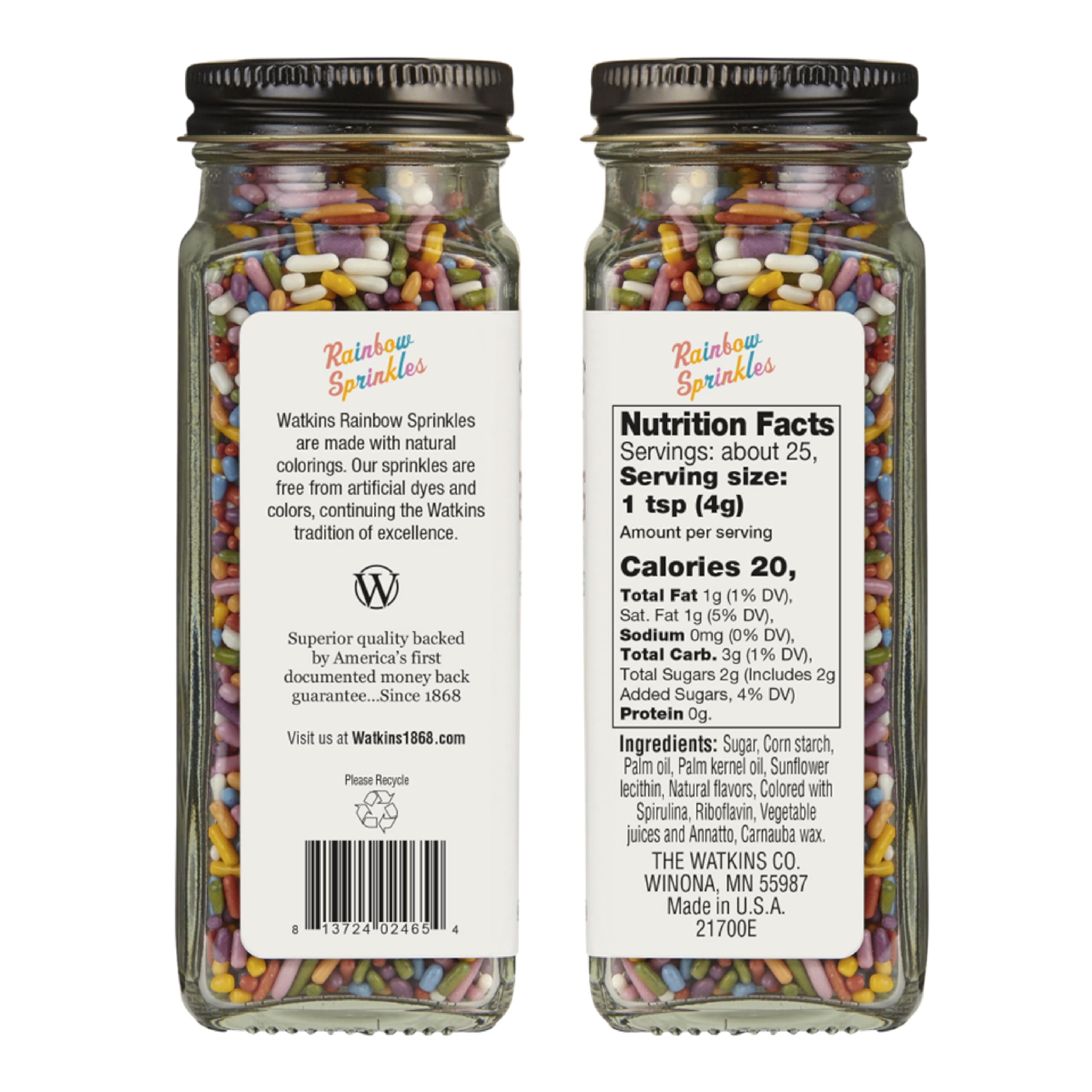 Watkins Rainbow Decorating TWE5 Sprinkles, 3.4 Ounce Jar, 3-Pack ...