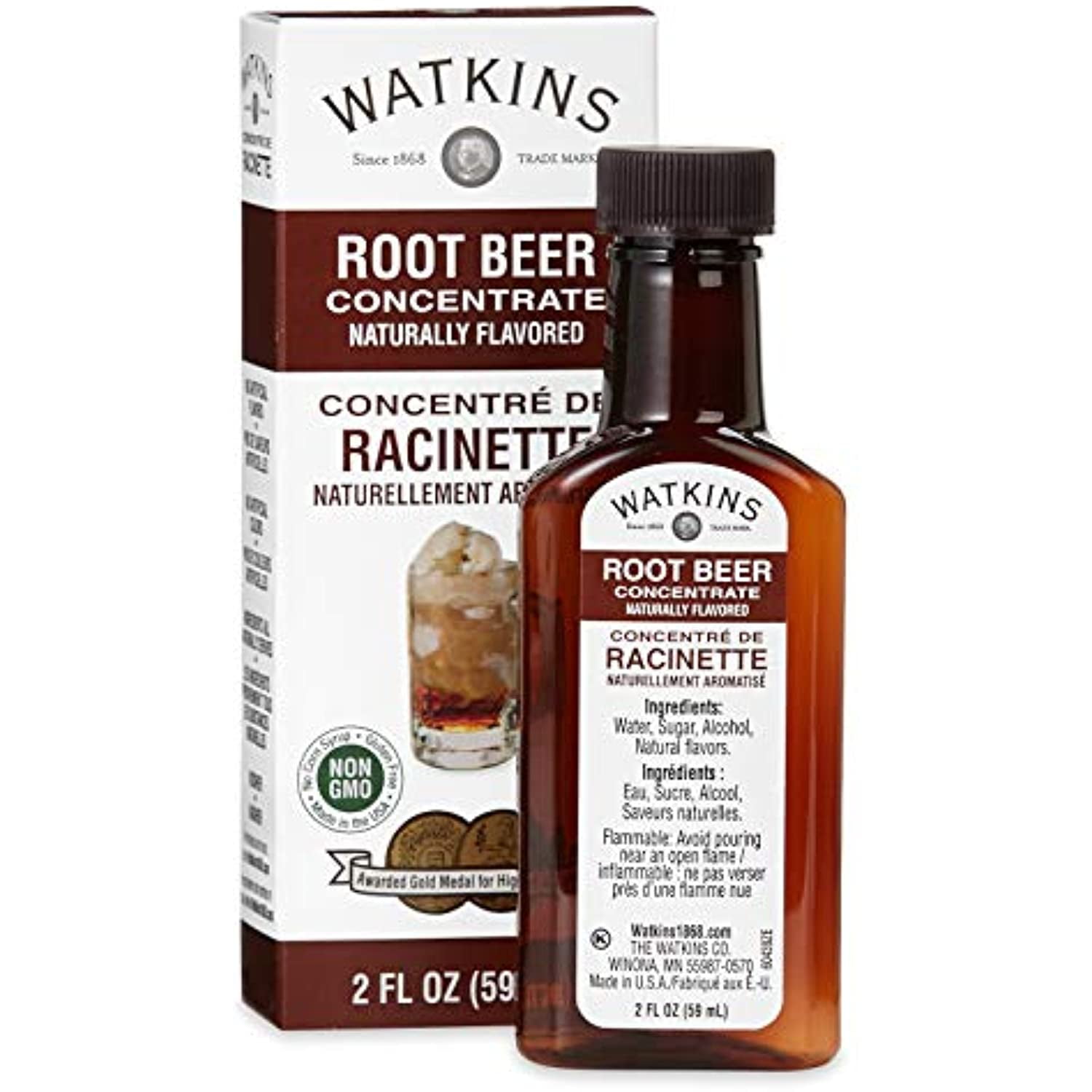 Watkins Root Beer Concentrate, 2 oz. Bottles, Pack of 6 (Packaging May ...