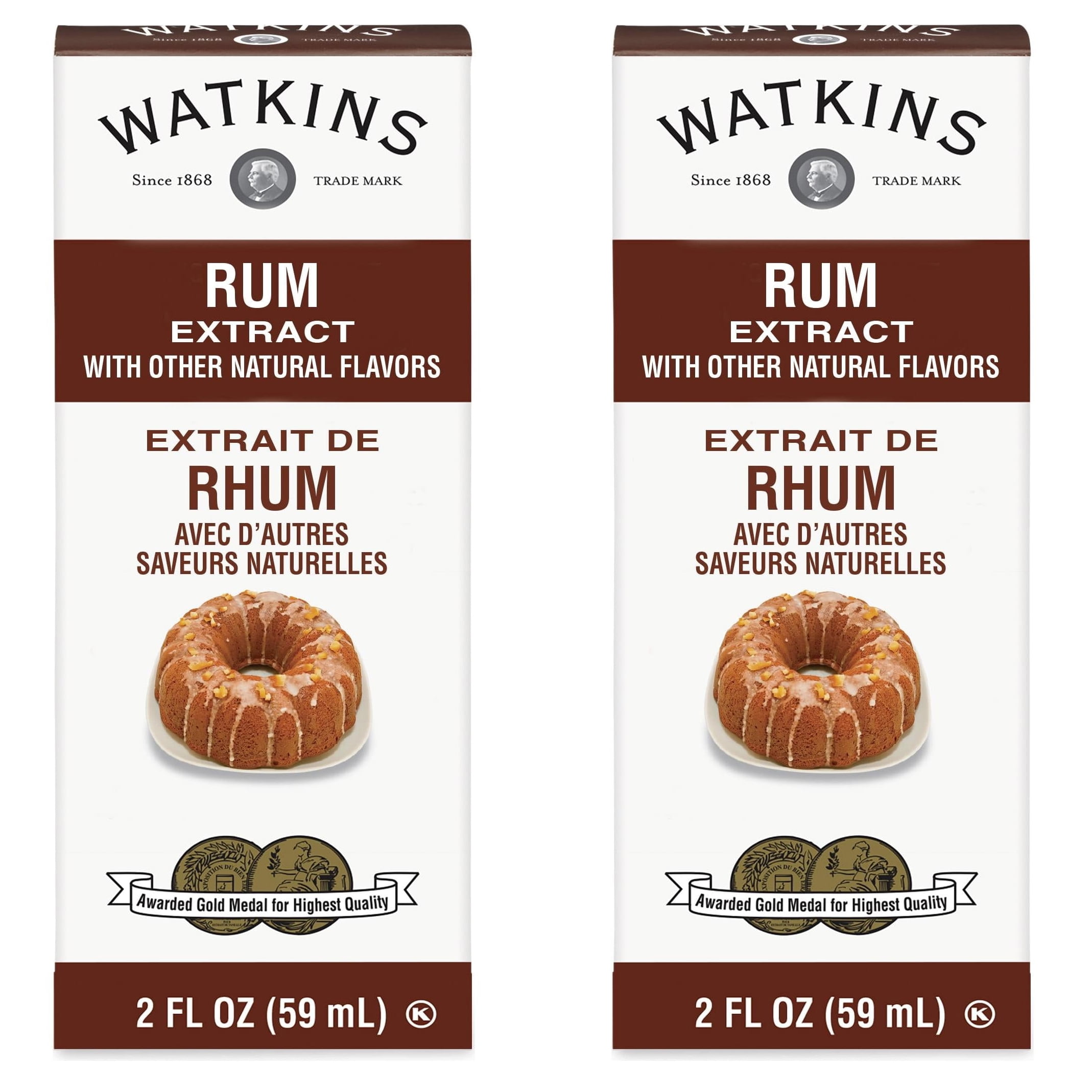 (2 pack) Watkins Rum Extract with Other Natural Flavors, 2 oz (Shelf ...