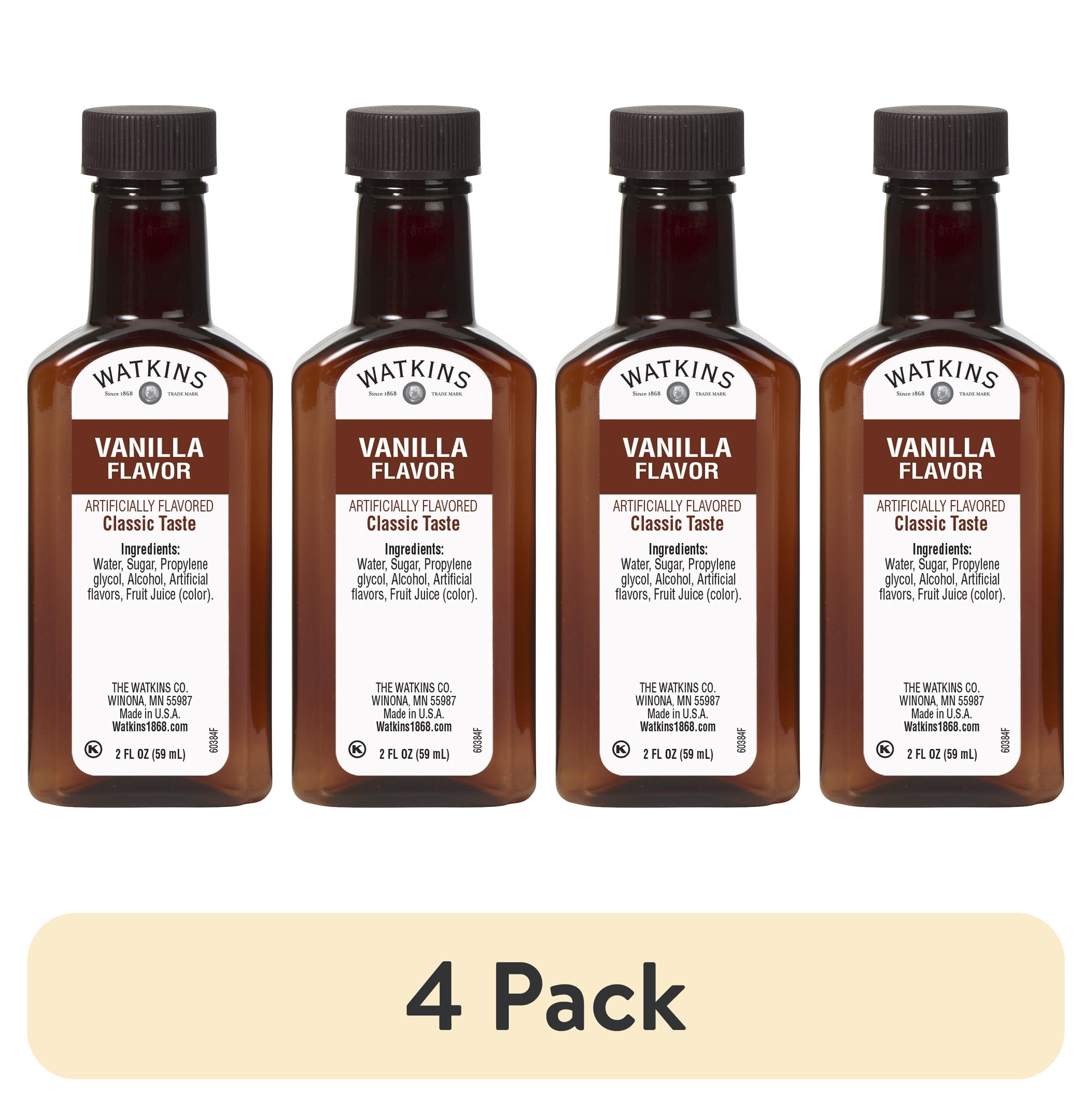 (4 pack) Watkins Vanilla Flavor, 2 fl oz (Baking Extract, Plastic ...