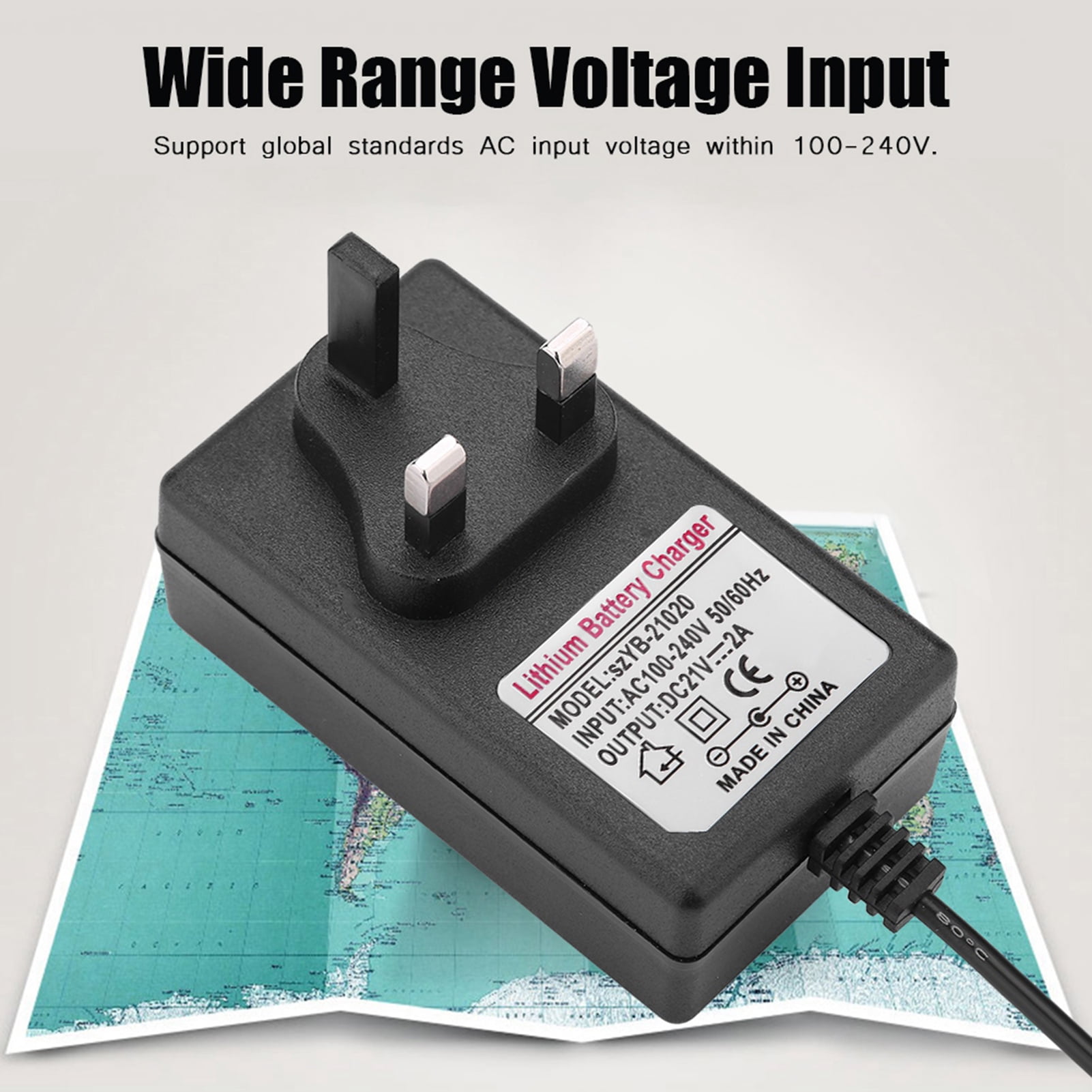 Watris Veiyi Battery Charger,AC 100‑240V DC 21V 2A Safe Charge Power ...