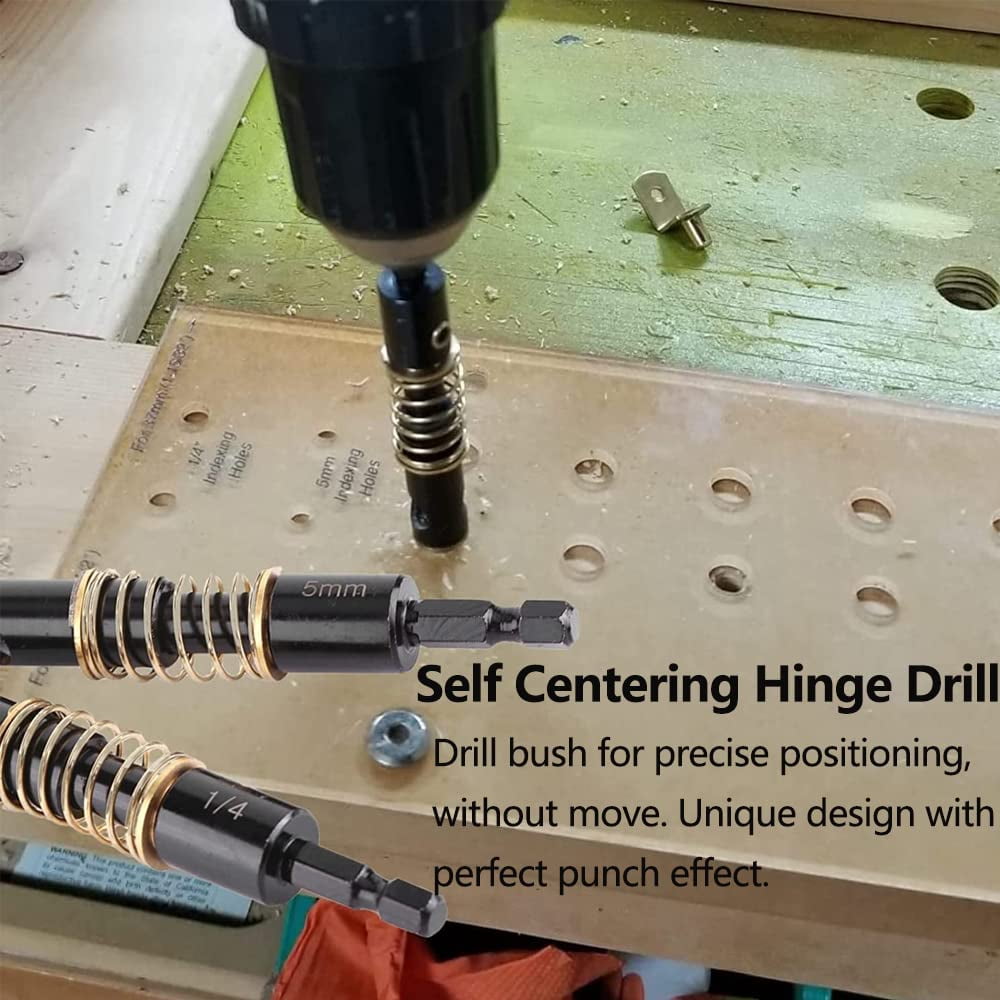Watris Veiyi Self Centering Hinge Drill, Centering Bits, Hex Shank ...