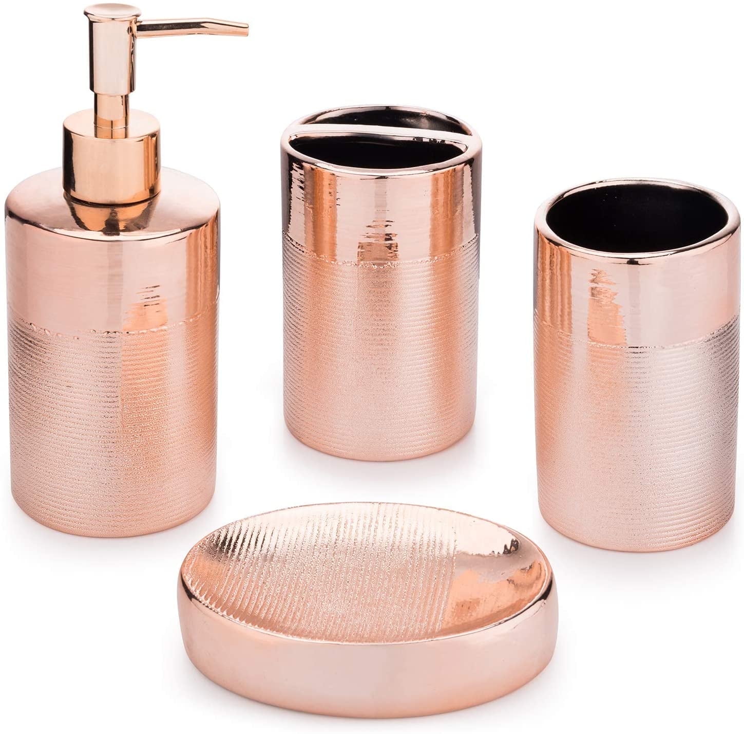 Watson Bathroom Accessories - Pink Rose Ceramic Bathroom Accessory Set ...