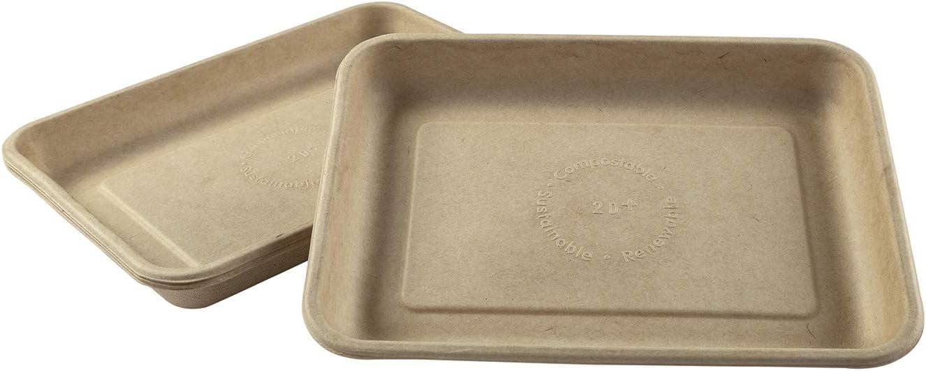 Watson Distributing 13" X 17" Molded Fiber/Pulp Rectangle Tray 100/Case ...