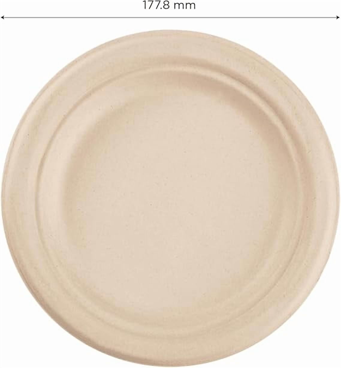 Watson Distributing 7" Disposable Plate Round Bagasse, 1000 Count ...