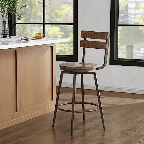 Watson & Whitely 360° Swivel Counter Height Bar Stools, Set of 1 ...