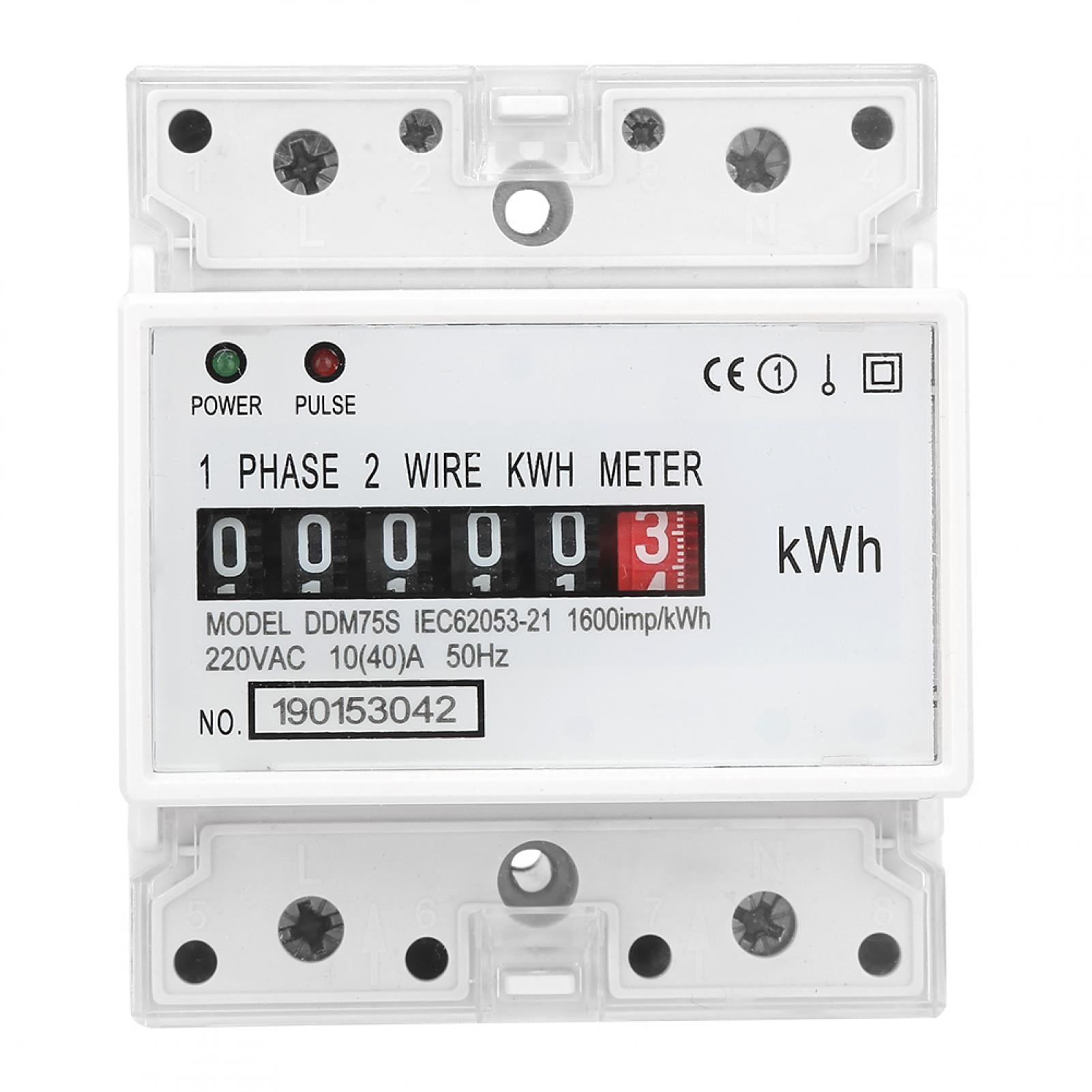 Watt Meter,Electric Meter,Single Phase 4P LED Din Rail Electricity ...