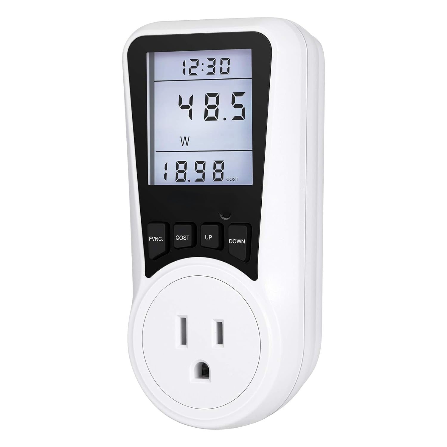 Watt Meter, Plug-in Socket Power Meter, Auto Cost Calculator, Backlit ...
