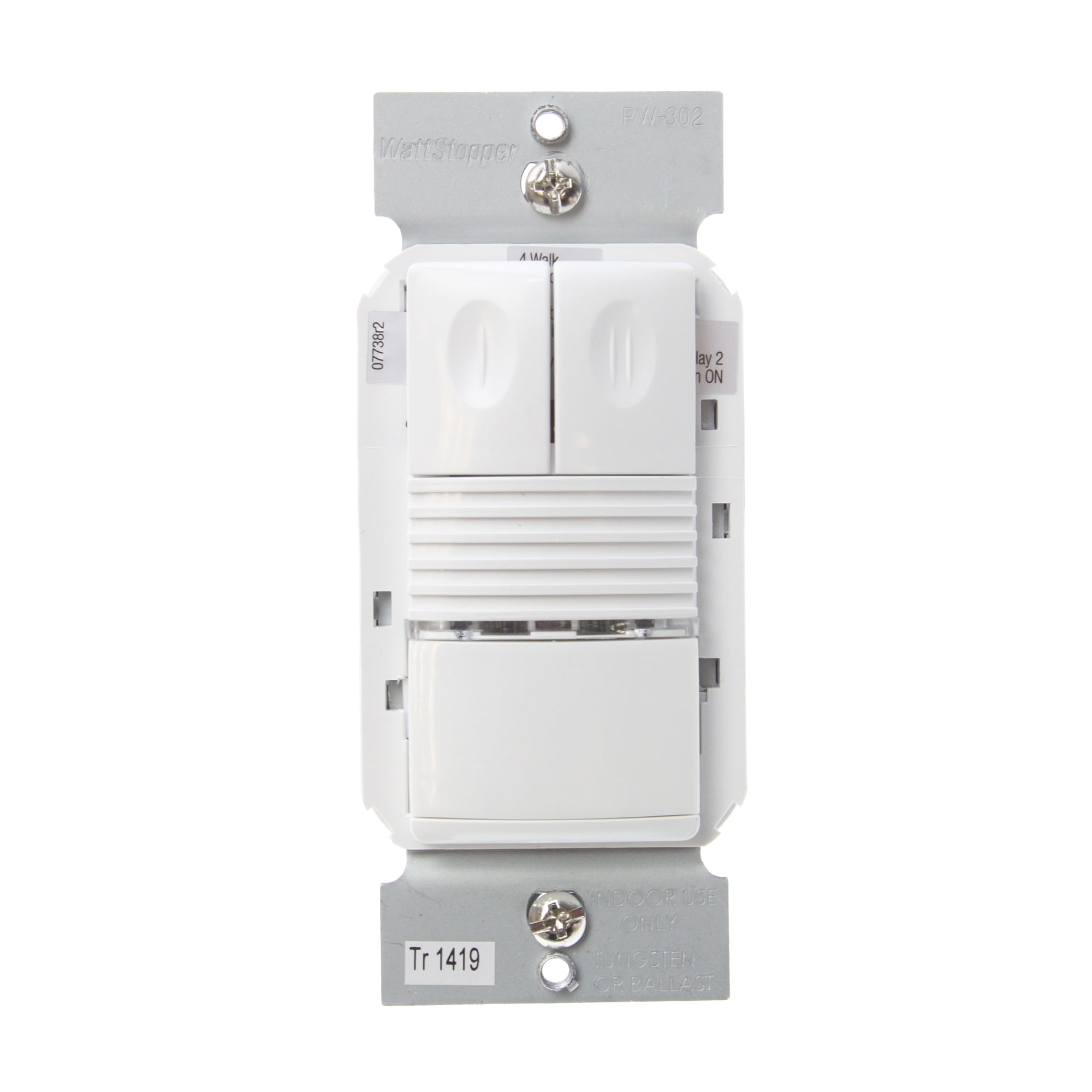 Watt Stopper PW-302-W 2 Relay Wall Switch Occupancy Sensor, 120/277V ...