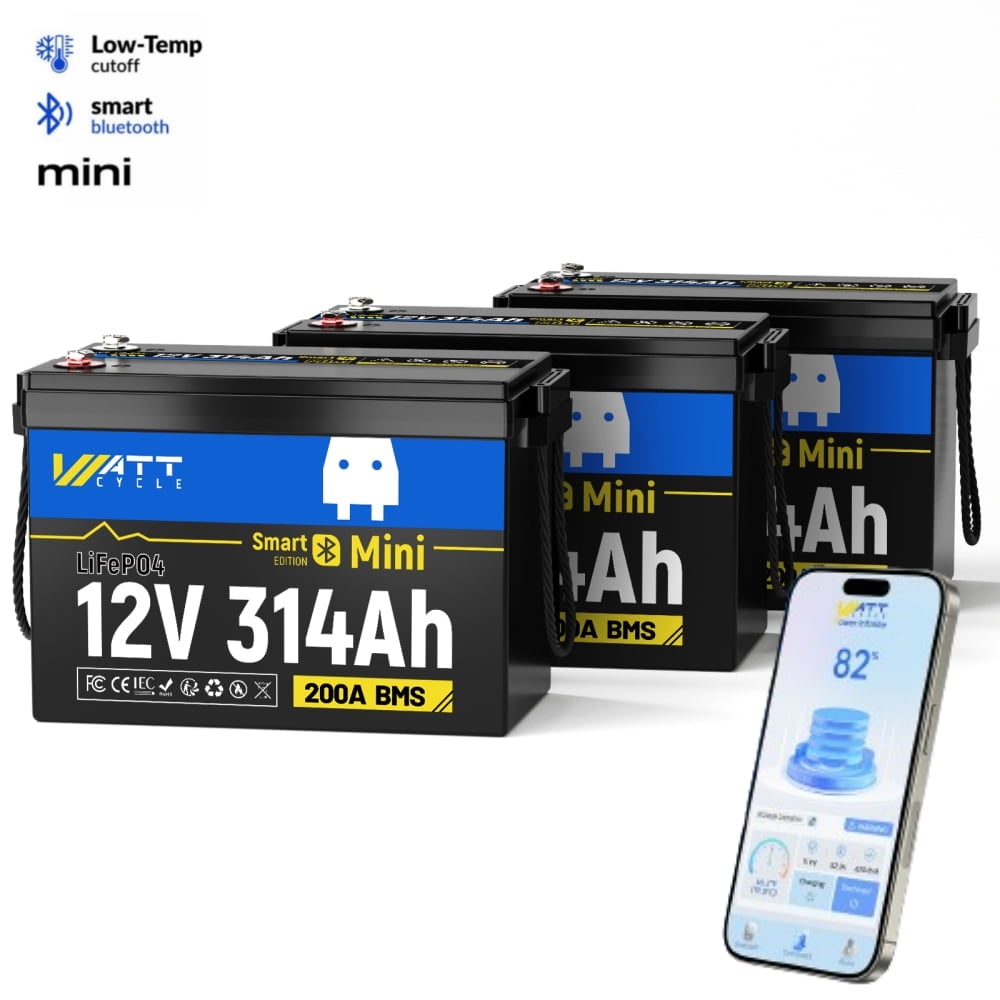 WattCycle 12V 300Ah LiFePO4 Battery, 314Ah LiFePO4 Lithium Battery ...