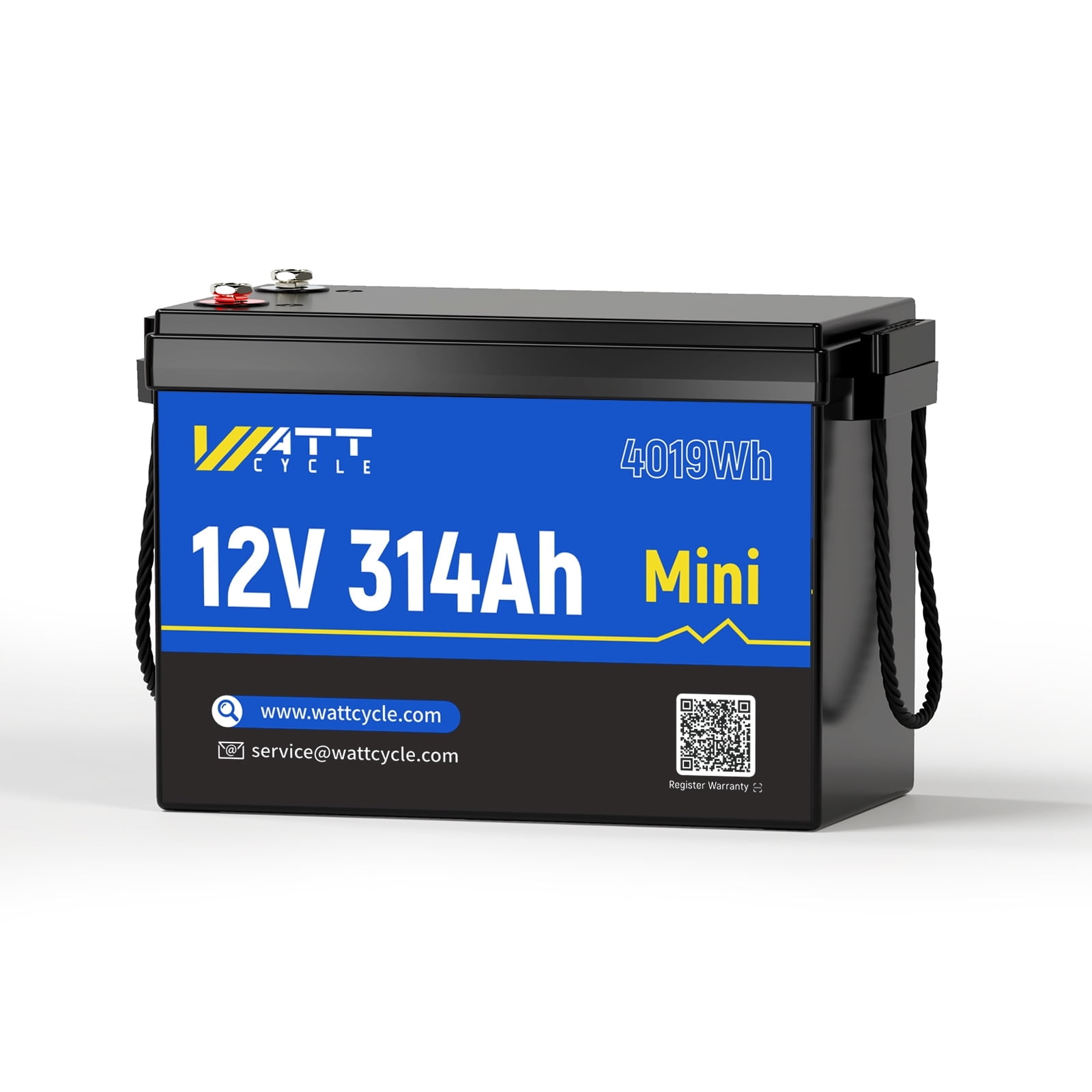 WattCycle 12V 300Ah LiFePO4 Lithium Battery Mini(314Ah), Built in 200A ...
