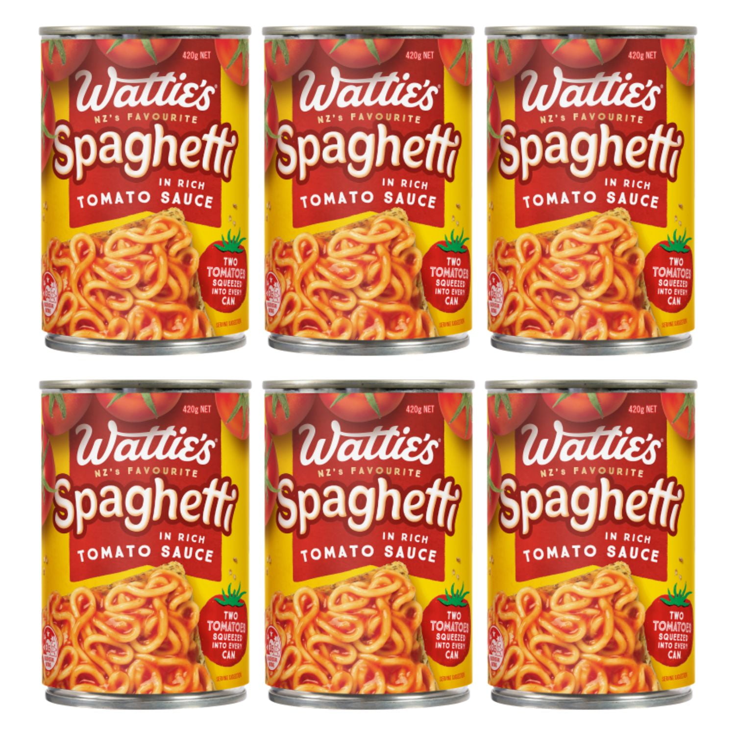 Watties Spaghetti In Rich Tomato Sauce (Pack of 6 x 420g Ea) New ...