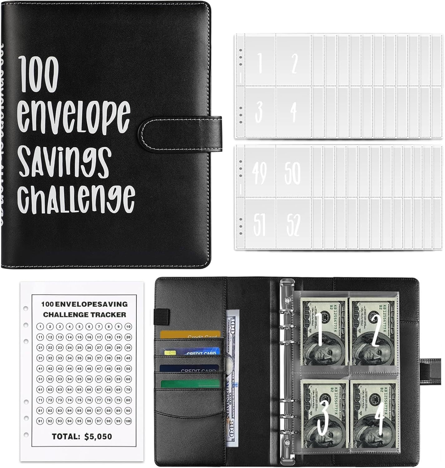Wattne 100 Envelopes Money Saving Challenge, Savings Challenges Book ...